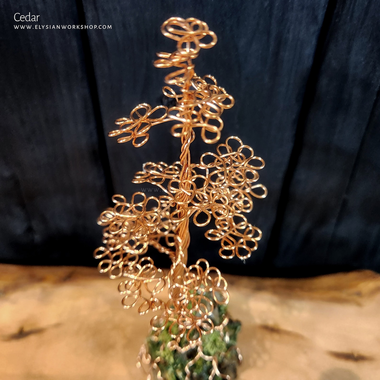 Cedar Tree Copper Wire Tree on Ohko Dragon Stone Sculpture Nature True ...