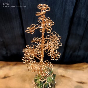 Cedar Tree Copper Wire Tree on Ohko Dragon Stone Sculpture Nature True ...