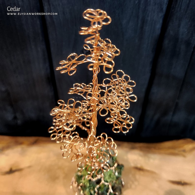 Cedar Tree Copper Wire Tree on Ohko Dragon Stone Sculpture Nature True ...