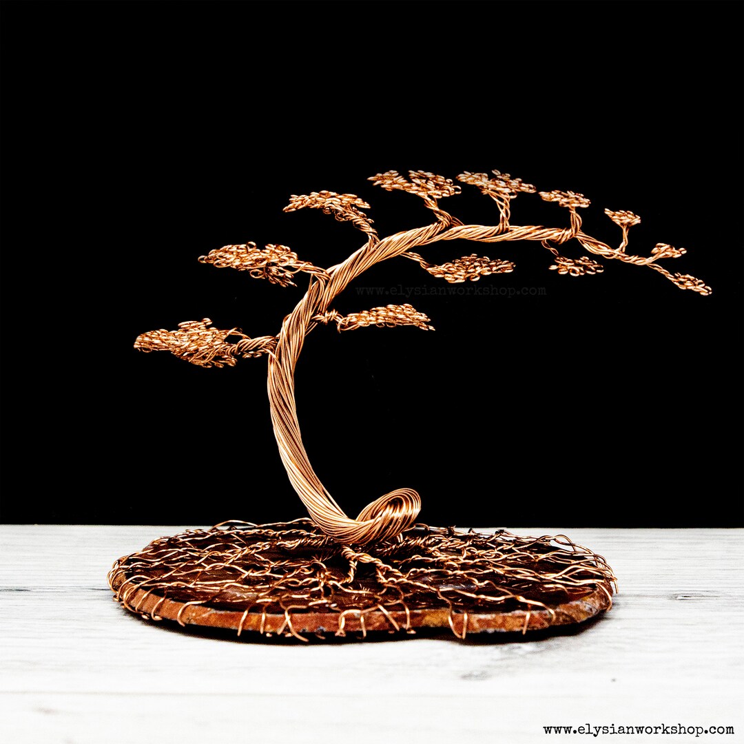 Handmade Copper Wire Cascade Bonsai Tree Natural Agate Crystal - Etsy