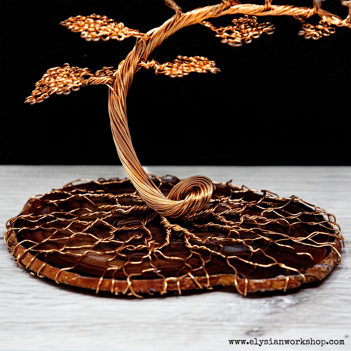 Handmade Copper Wire Cascade Bonsai Tree Natural Agate Crystal | Etsy