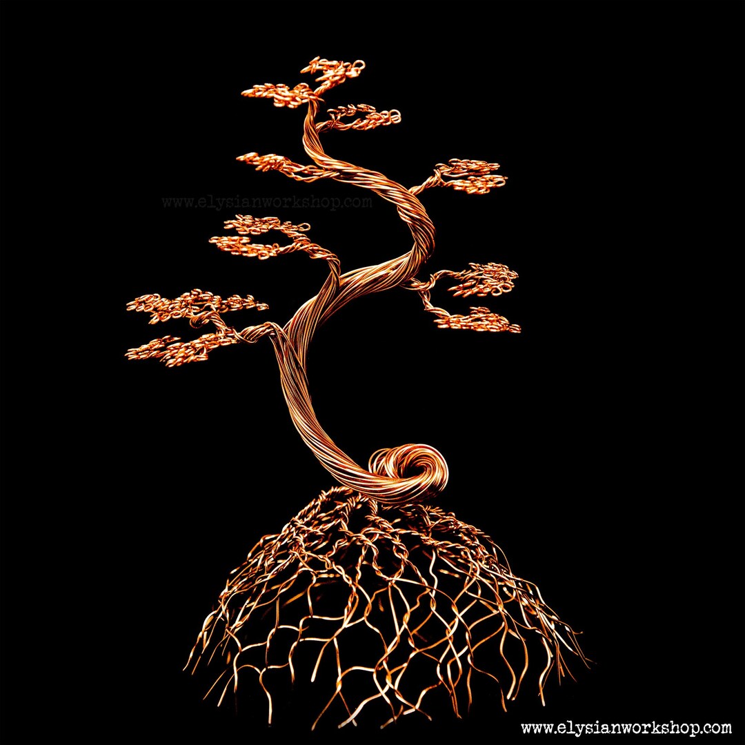 Large Handmade Copper Wire Bonsai Tree Sculpture - Etsy