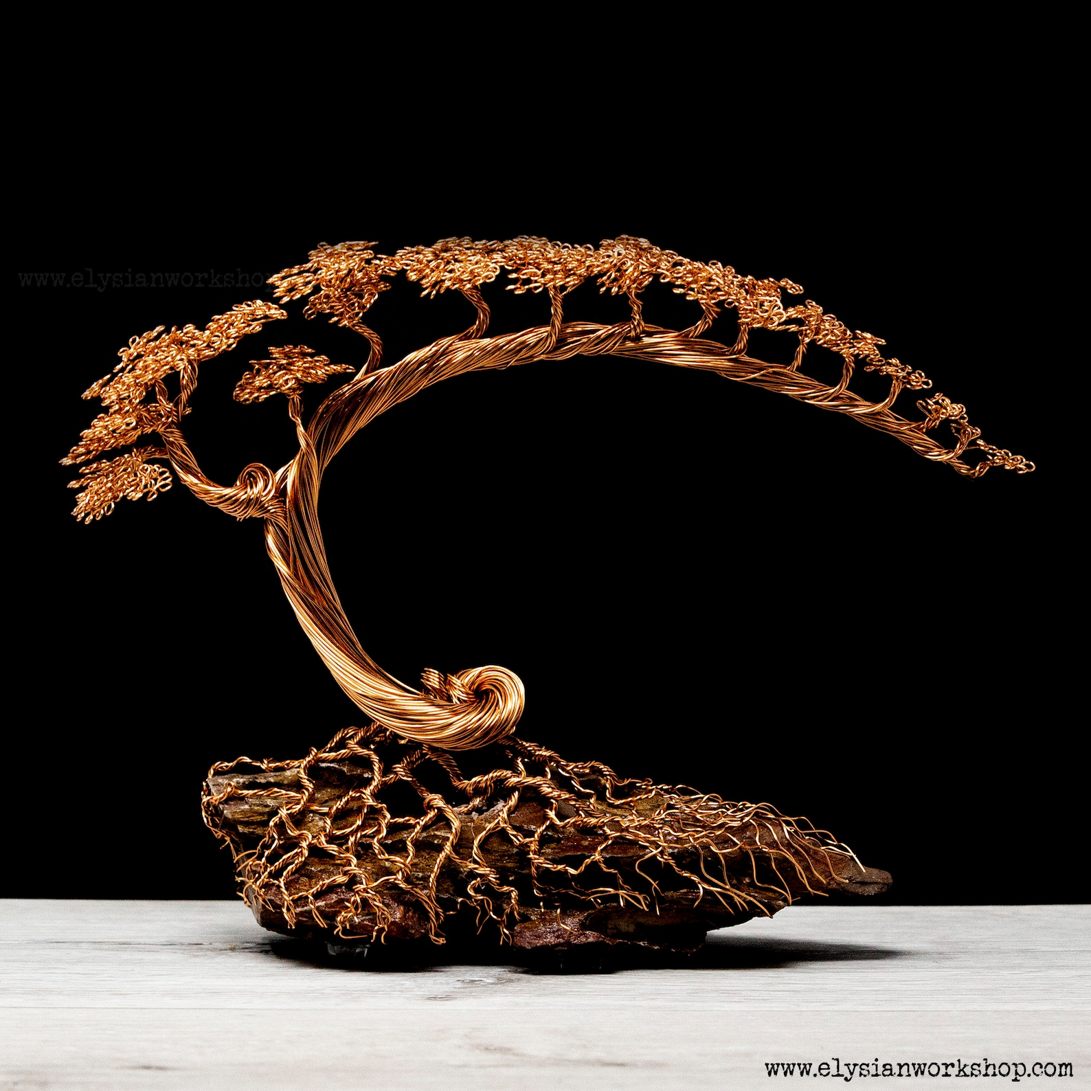 Extra Large Copper Wire Cascade Tree Sculpture on Ohko Dragon Stone - Etsy