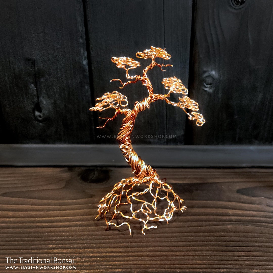 Traditional Bonsai Tree Handmade Copper Sculpture Boho Minimalistic ...