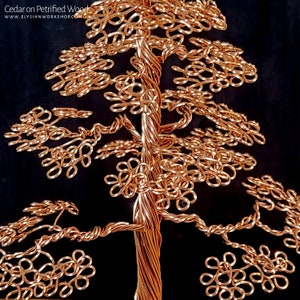 Wire Copper Cedar Tree Sculpture on Petrified Wood - Large - Etsy