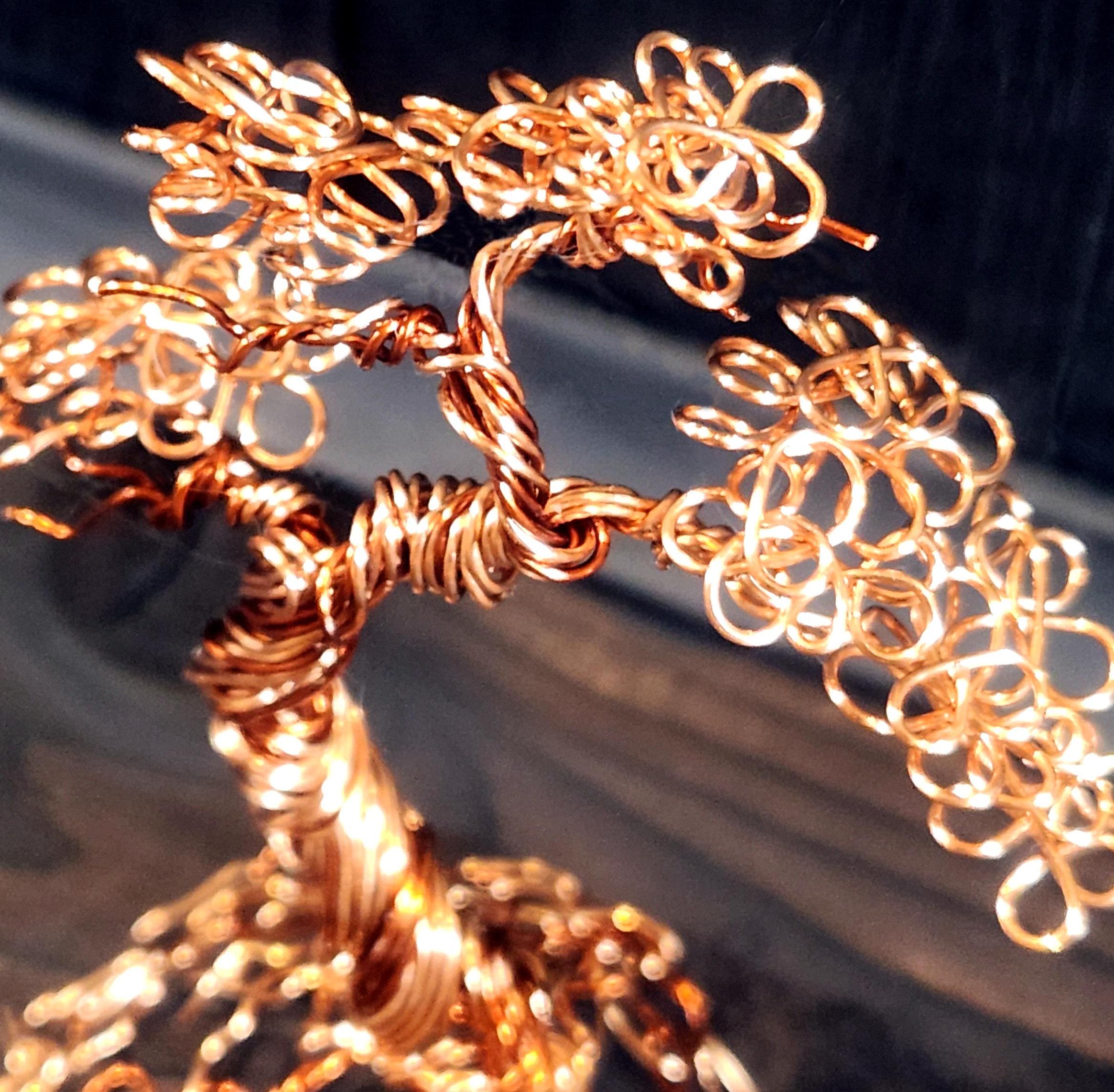 Bonsai Cascade Tree Handmade Copper Sculpture Boho Minimalistic ...