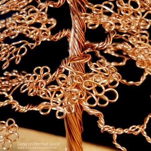 Wire Copper Cedar Tree Sculpture on Petrified Wood - Large - Etsy