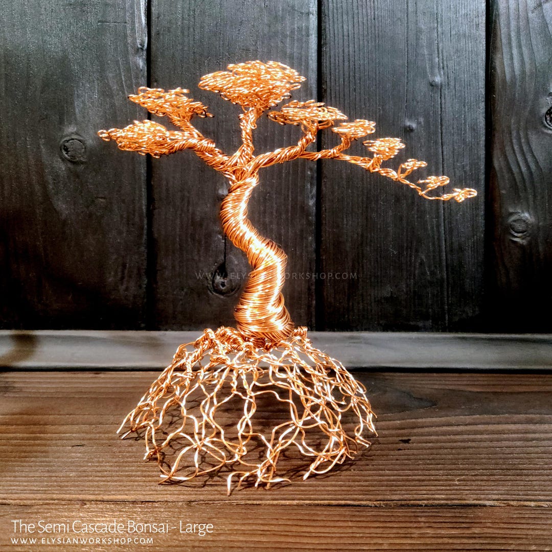 Copper Bonsai Cascade Tree Handmade Copper Sculpture Boho Minimalistic ...