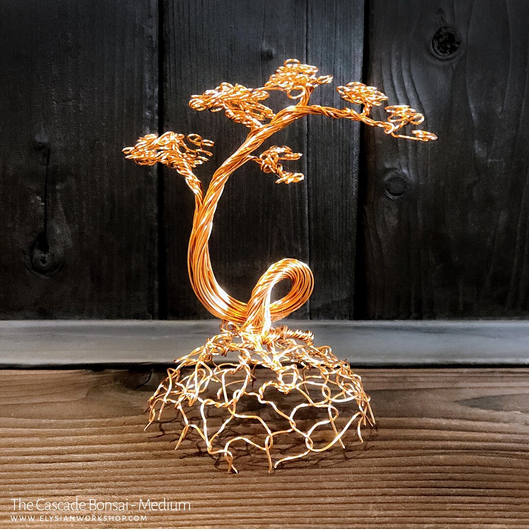 Cascade Bonsai Handmade Copper Wire Tree Sculpture - Medium - Etsy