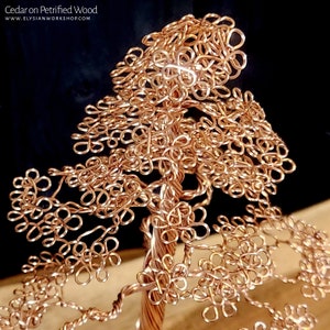 Wire Copper Cedar Tree Sculpture on Petrified Wood - Large - Etsy