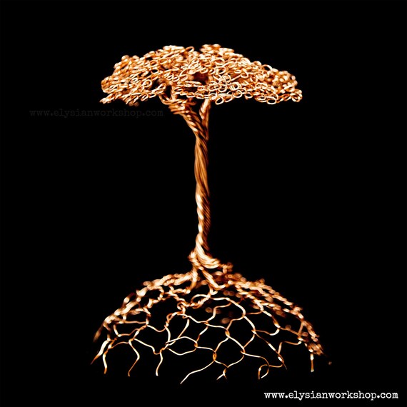 Medium Handmade Copper Wire Upright Tree Sculpture | Etsy