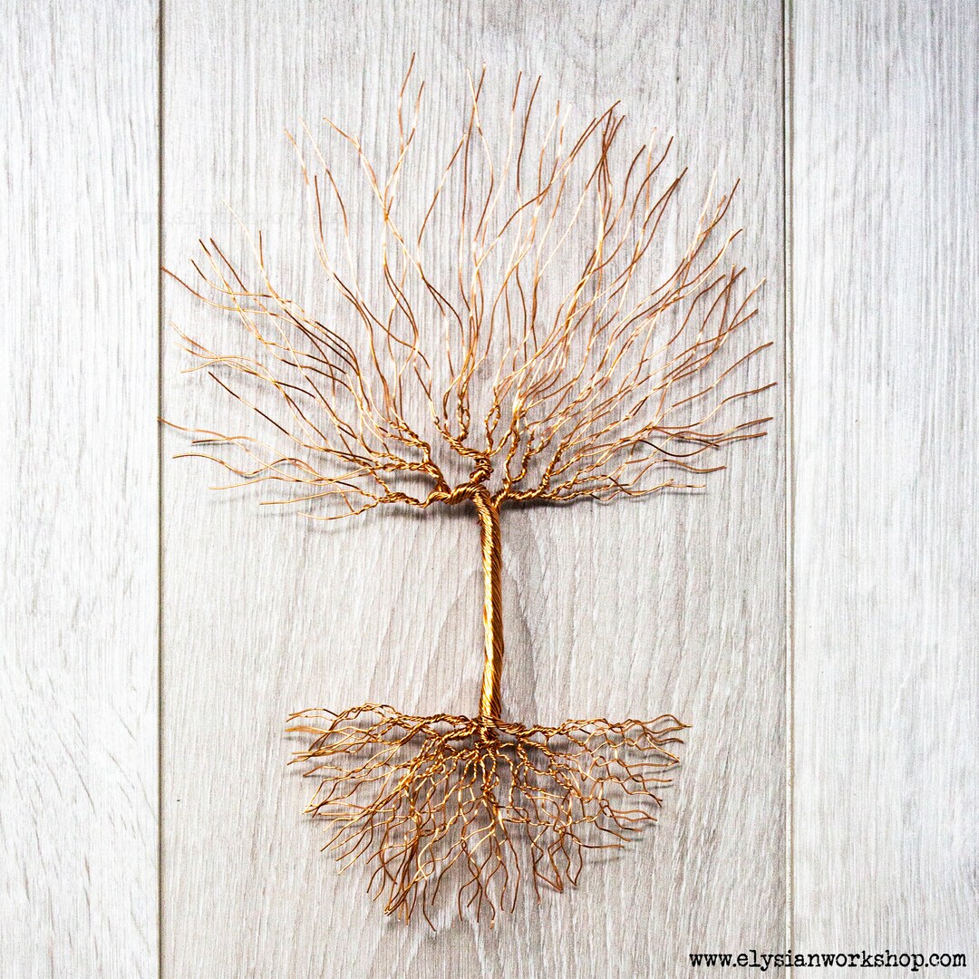 Medium Handmade Copper Wire Tree Wall Hanging Sculpture - Etsy