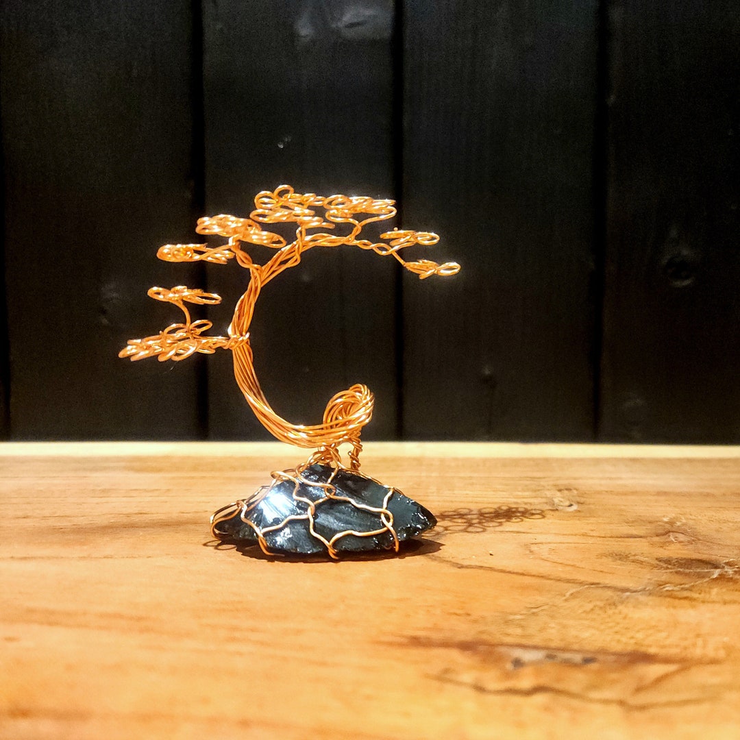 Obsidian Healing Crystal Tree of Life Handmade Sculpture Birthday ...