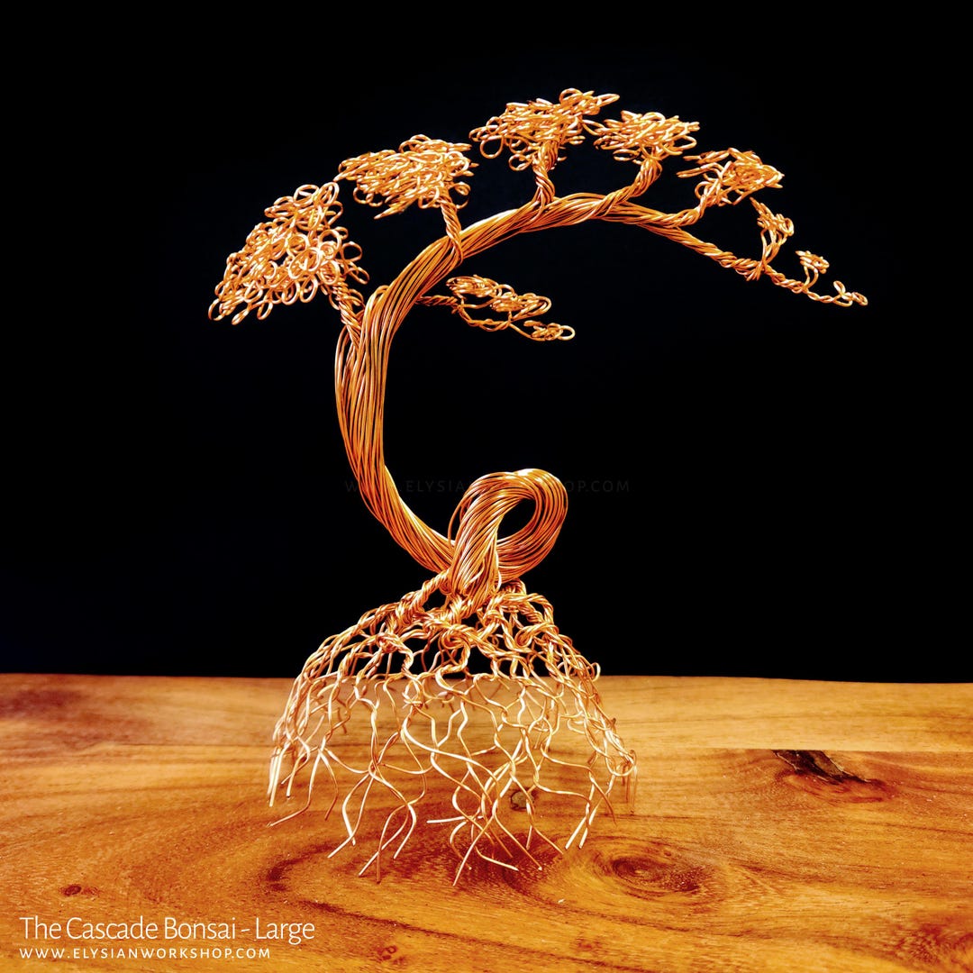 Handmade Copper Wire Cascade Bonsai Tree Sculpture - Large - Etsy