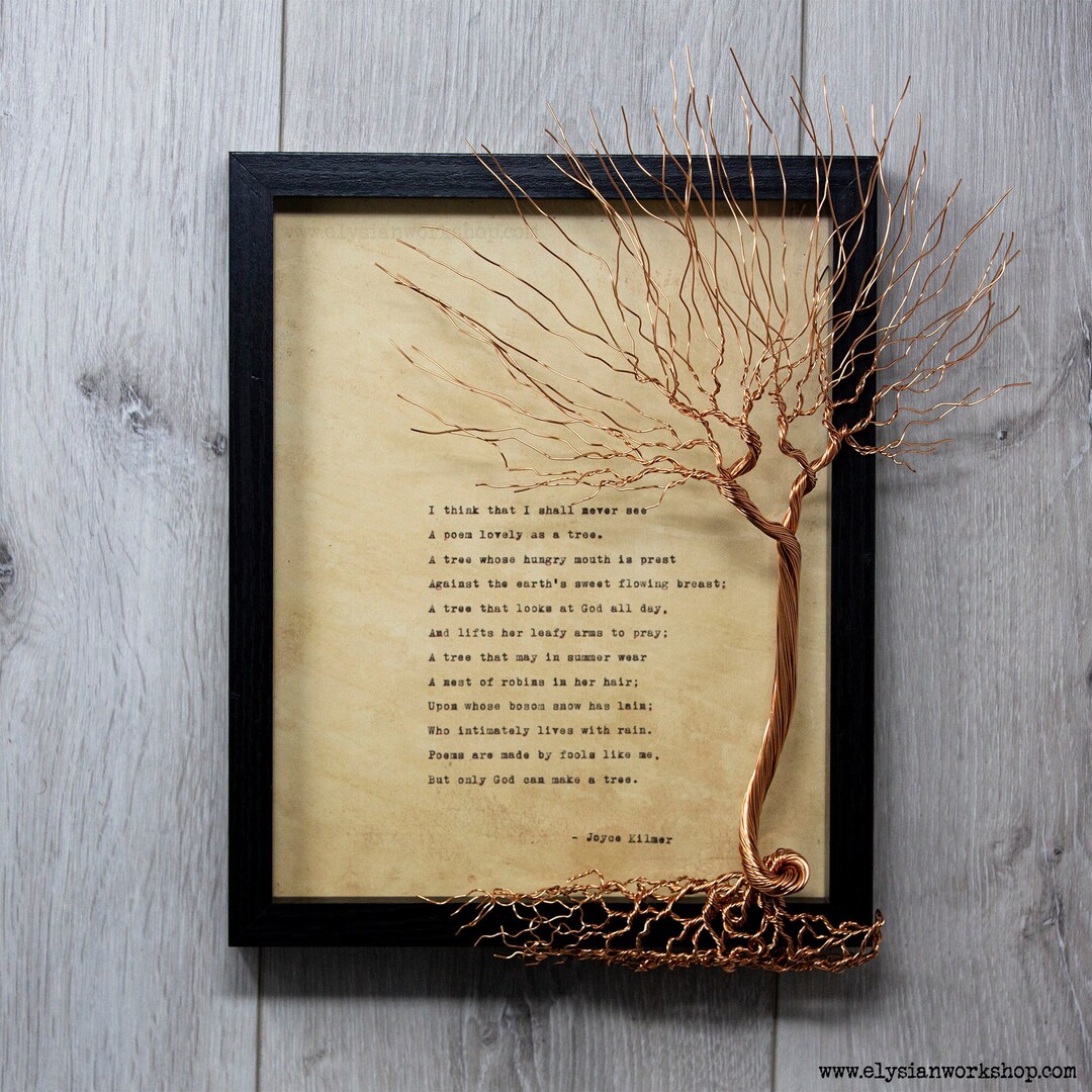 Trees by Joyce Kilmer Hand Typed and Aged Page in Frame - Etsy
