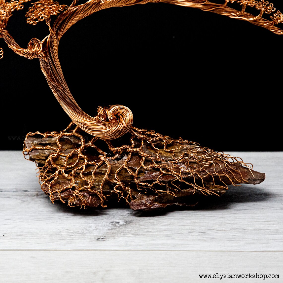 Extra Large Copper Wire Cascade Tree Sculpture on Ohko Dragon Stone - Etsy