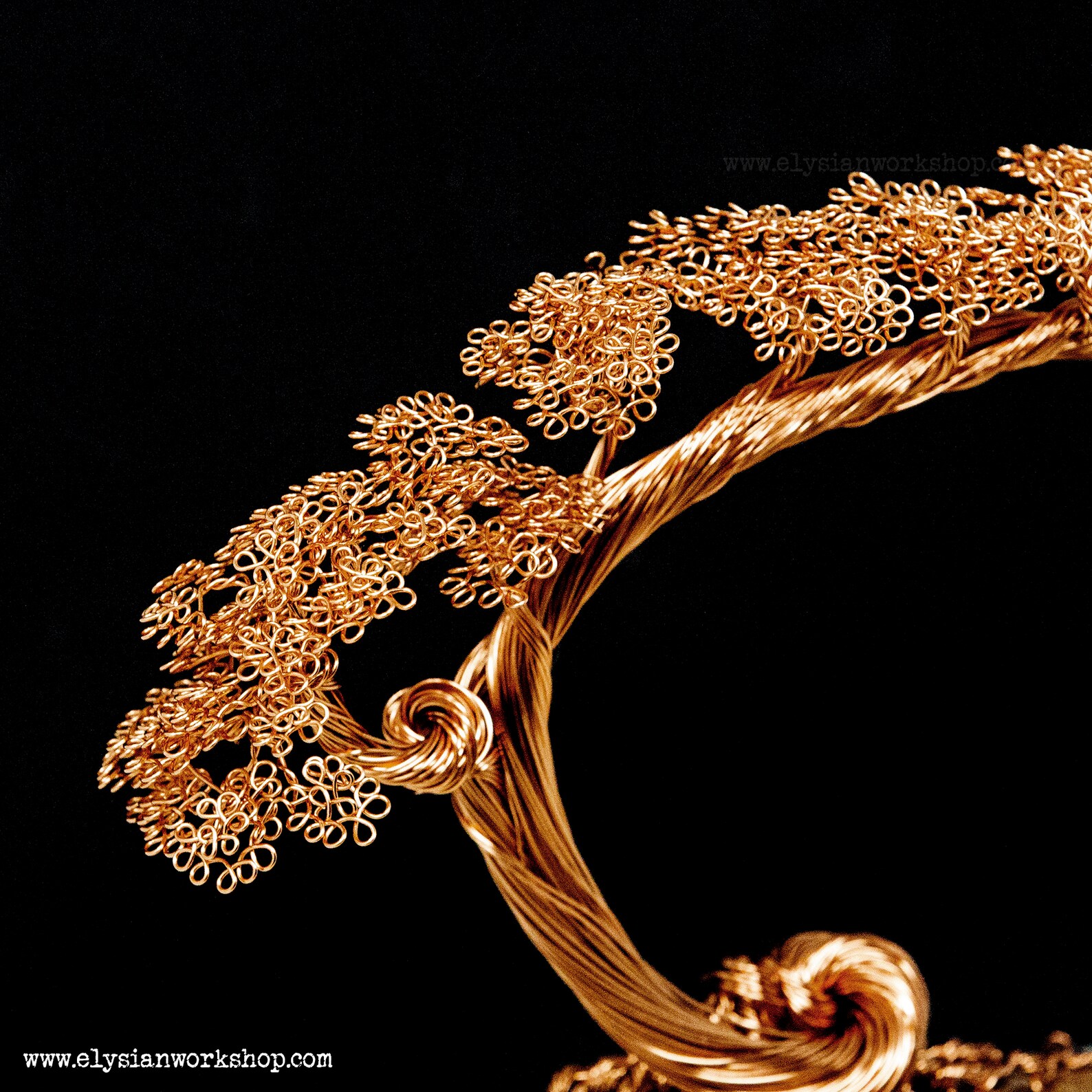 Extra Large Copper Wire Cascade Tree Sculpture on Ohko Dragon Stone - Etsy