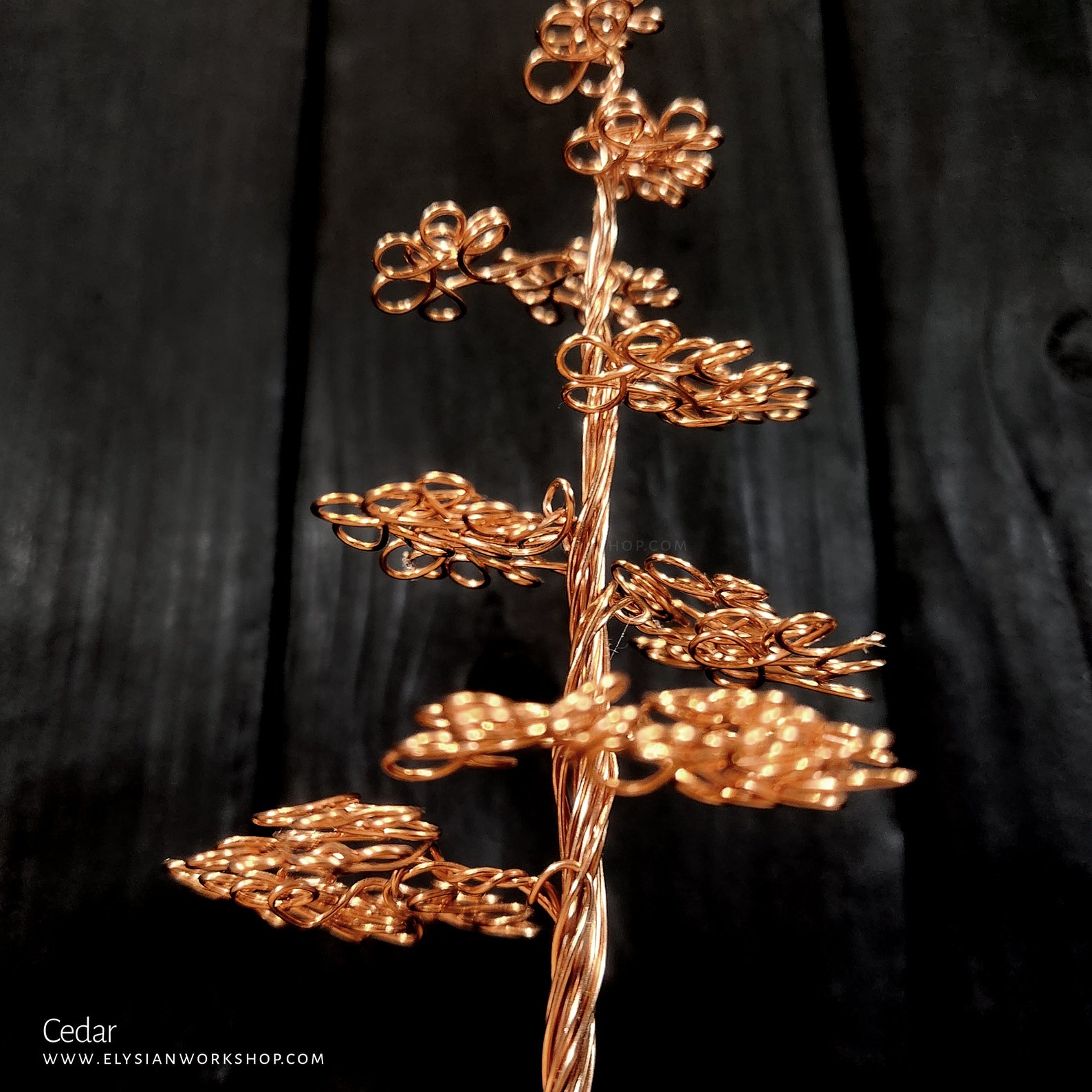 Cedar Tree Copper Wire Tree on Ohko Dragon Stone Sculpture Nature True ...