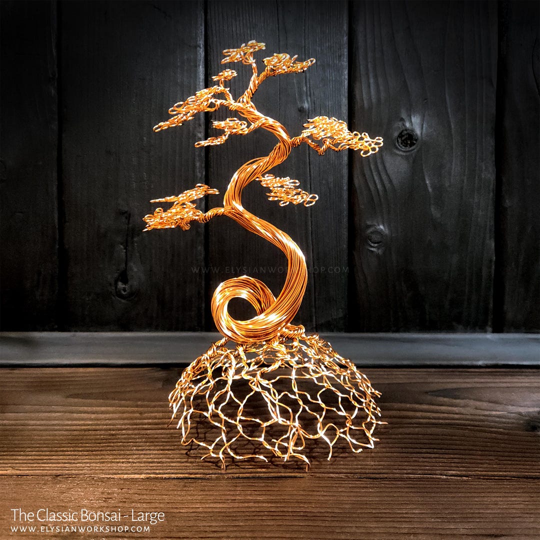 Handmade Copper Wire Bonsai Tree Sculpture - Large - Etsy