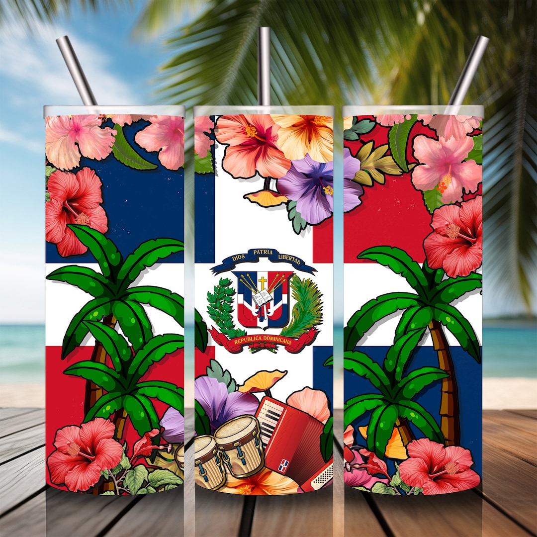 Dominican Tumbler Wrap Quisqueya La Bella Digital Art 20 Oz Dominican ...