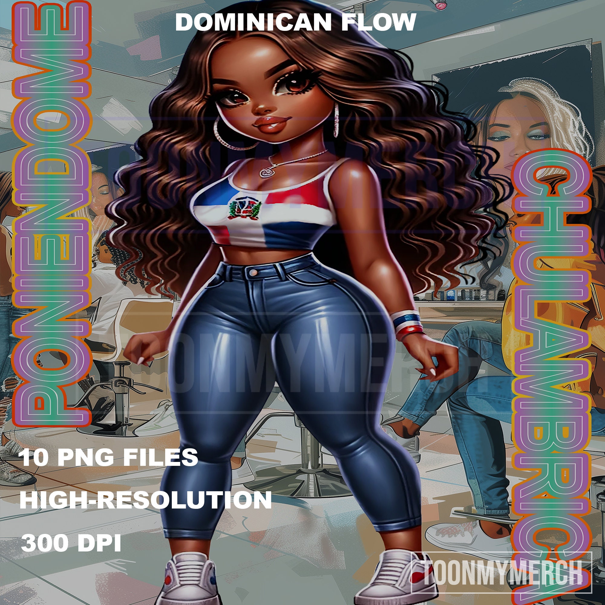 Dominican Flow Chibi Style Dominican Republic Woman Digital Art ...