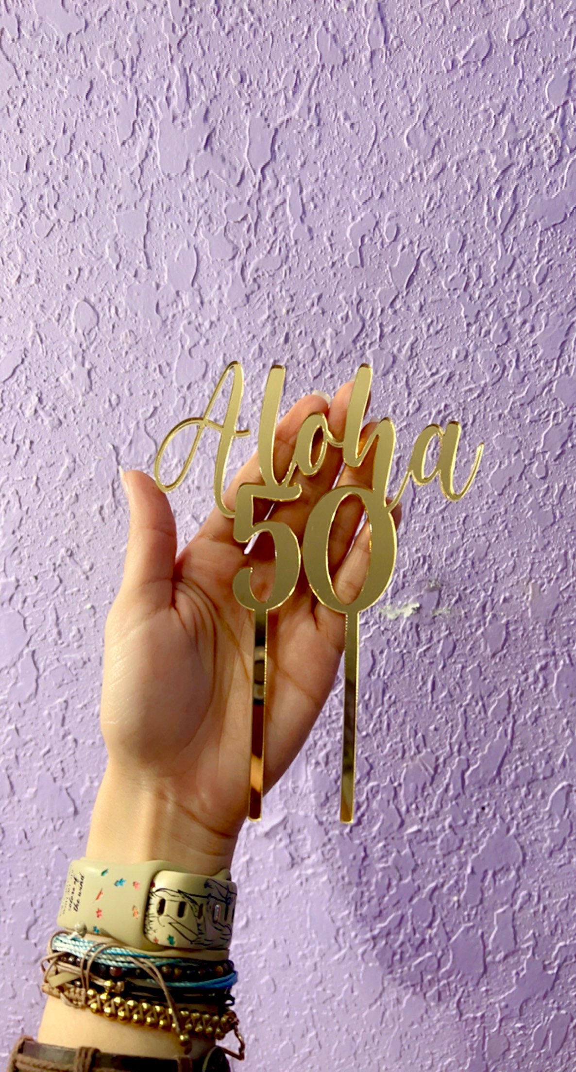 Aloha 50 Cake Topper Acrylic Cake Topper Aloha 50 Cake - Etsy