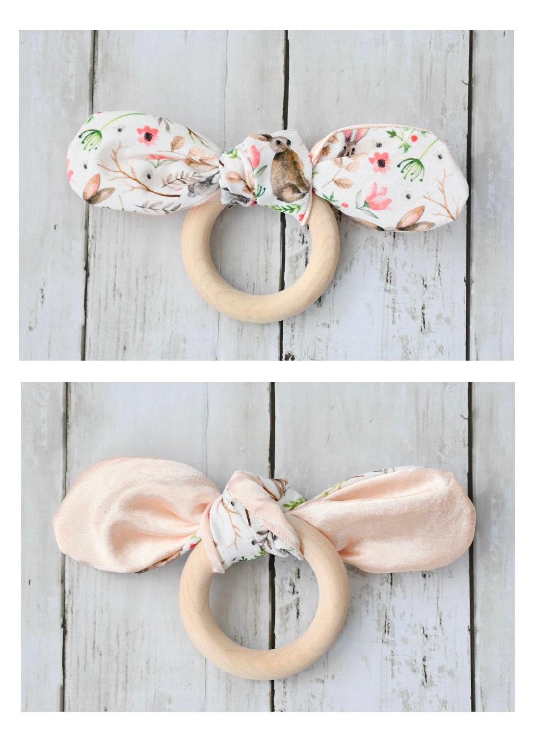 Handmade Baby Quilt and Wooden Teether, Baby Gift Set, Baby Girl Quilt ...