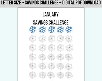 January Monthly Savings Challenge and Cash Envelope - Etsy