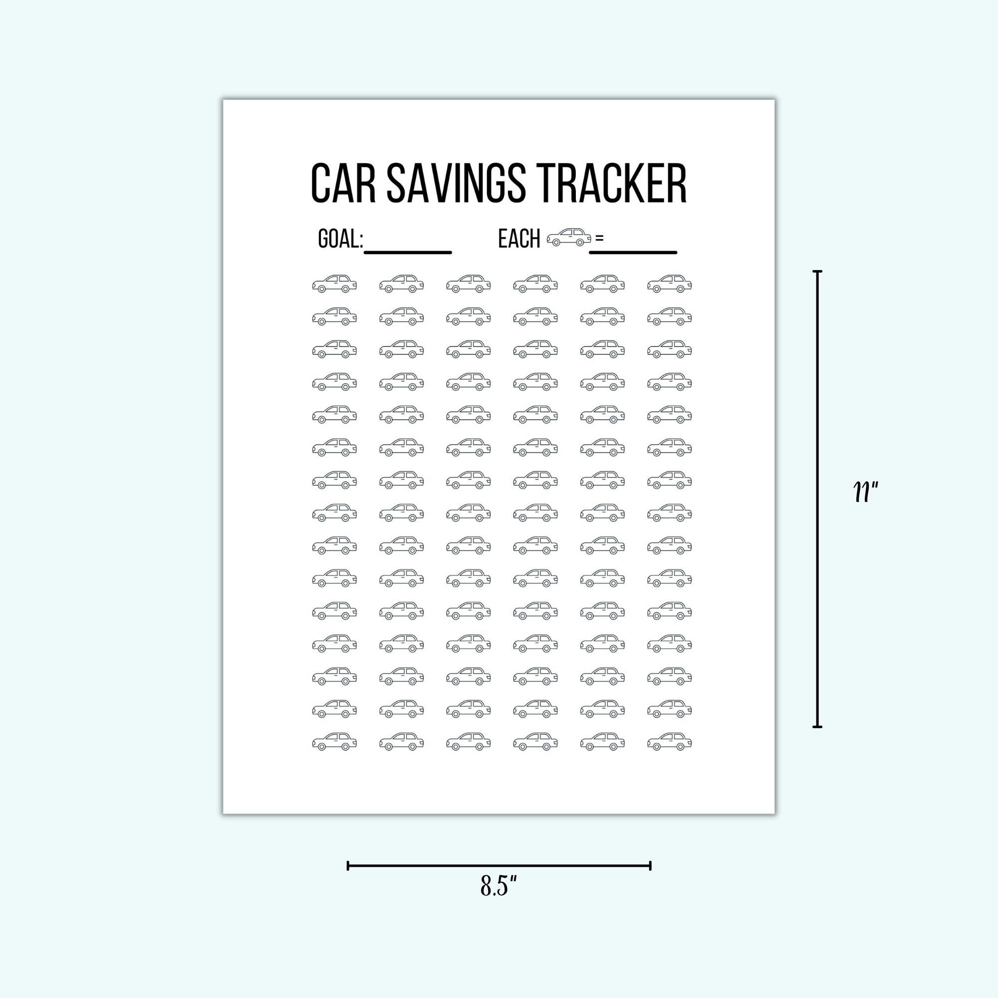 Car Savings Tracker - Letter Size - Cash Tracker - Savings Tracker - Etsy