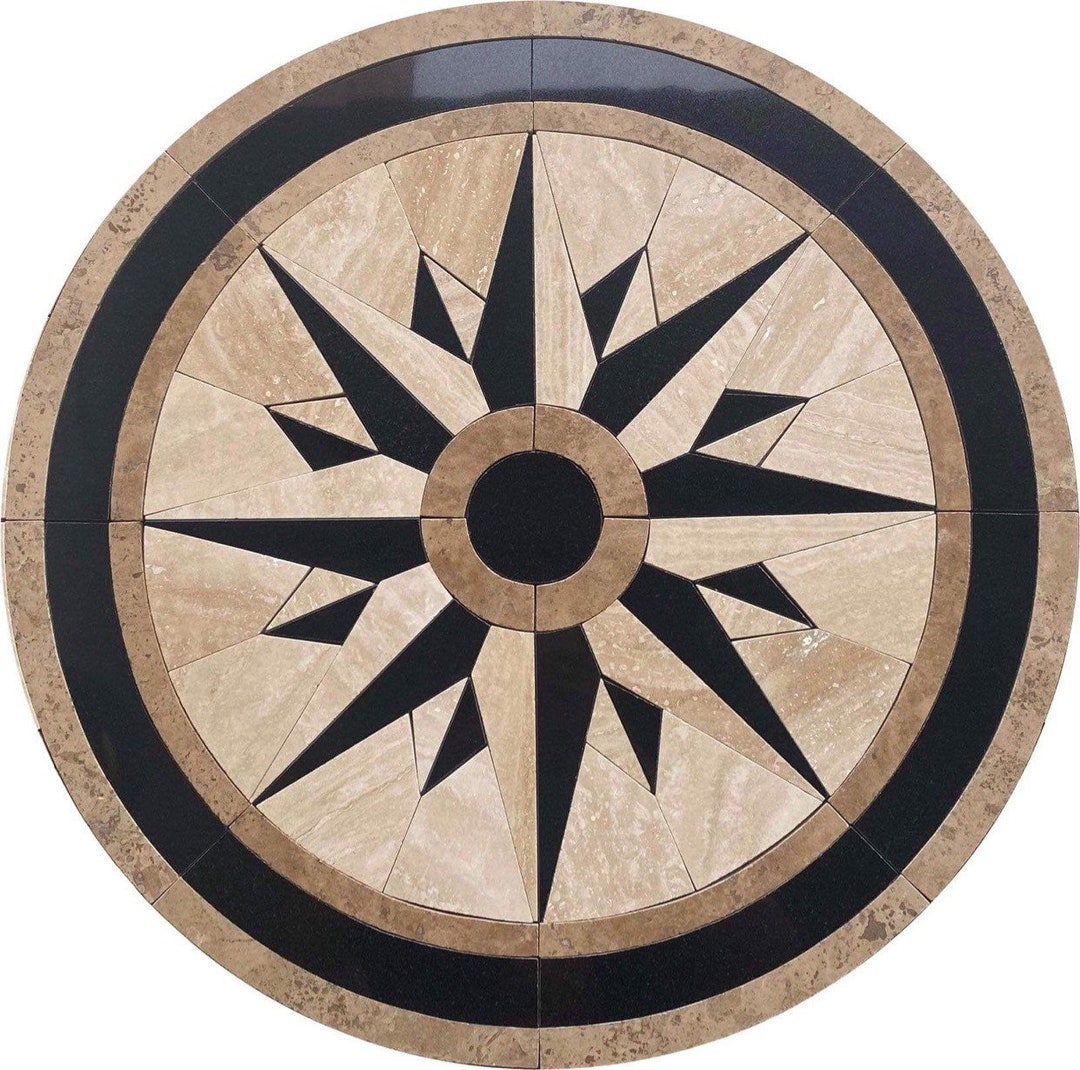 Floor Medallion Marble TD95 Round - Etsy