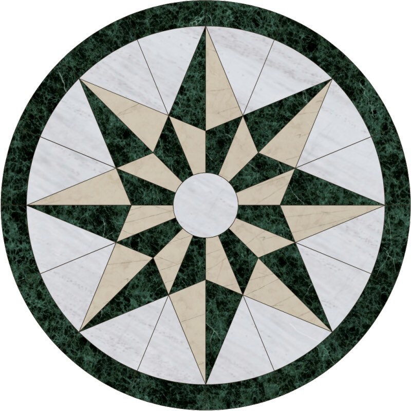 Floor Marble Medallion Tile Td-green001 - Etsy