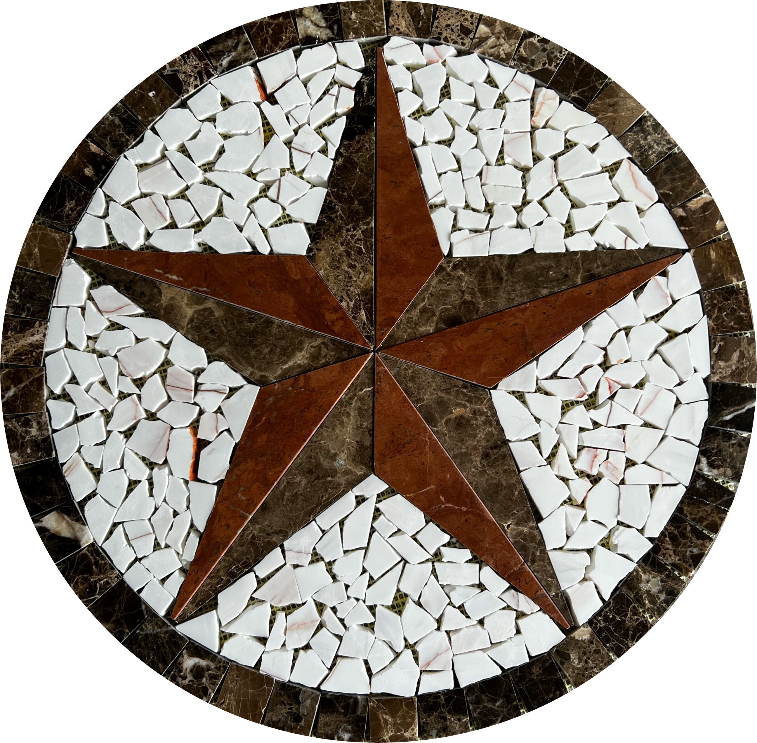 Floor Marble Medallion Mosaic TD129 Texas Star - Etsy