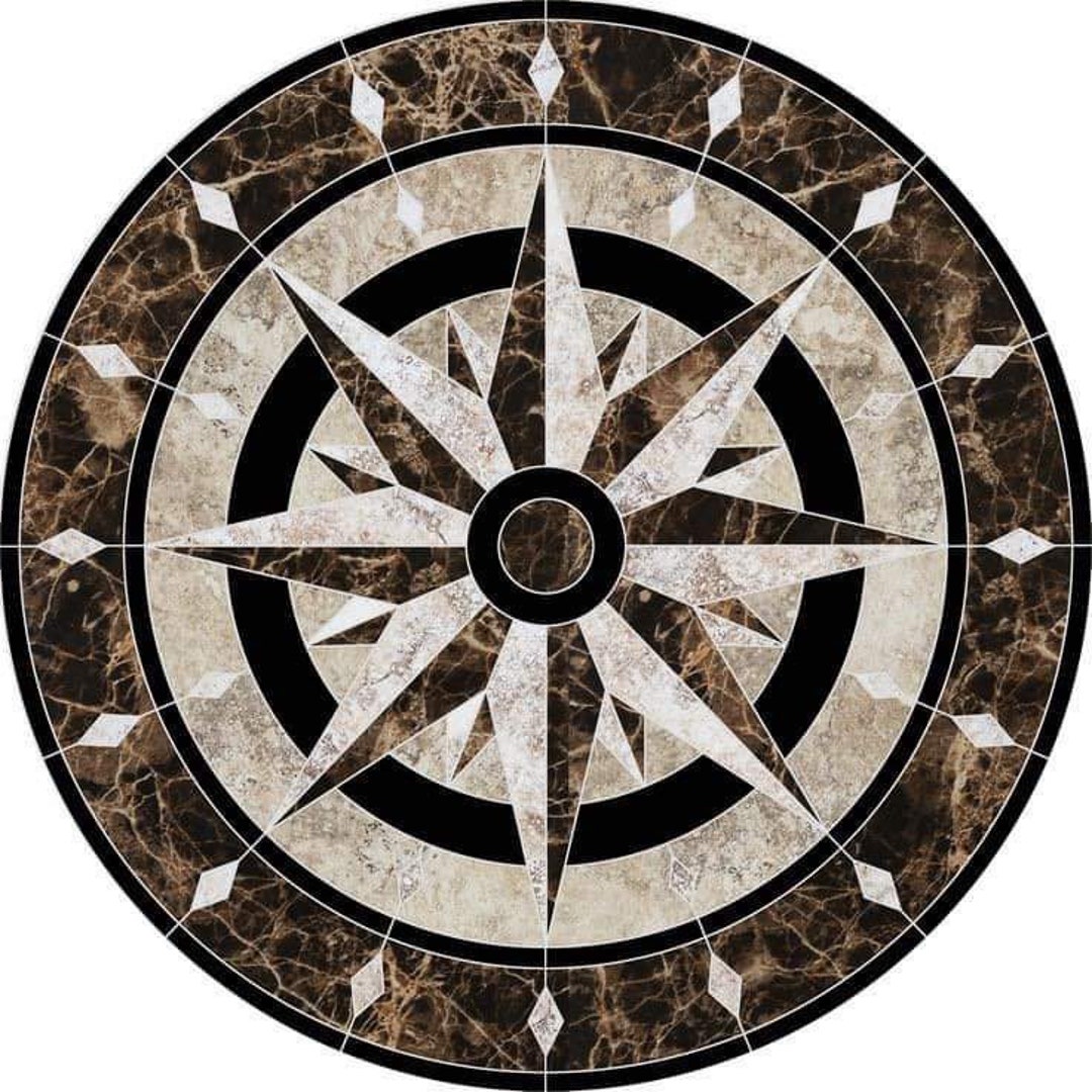 Tile Floor Medallion Marble Mosaic - Etsy