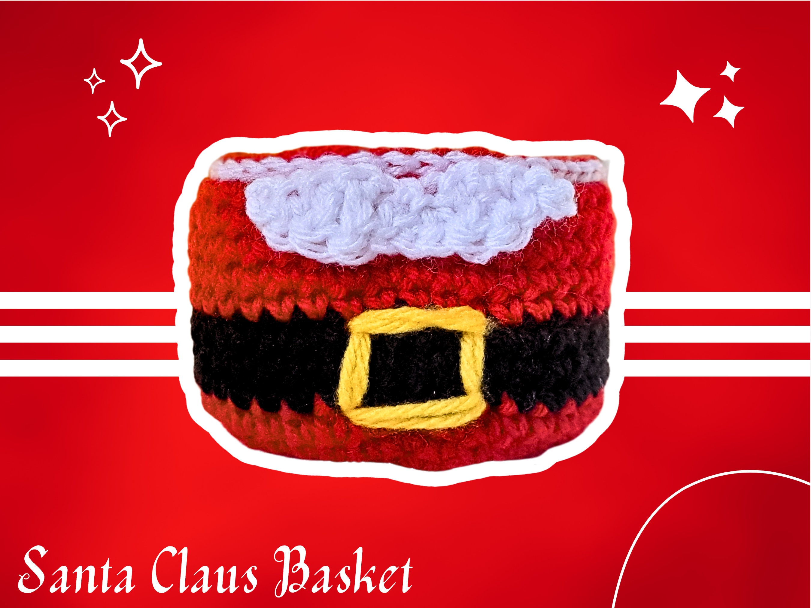 Santa Claus Basket Crochet Pattern Crochet Pattern Holiday Gift Holiday ...