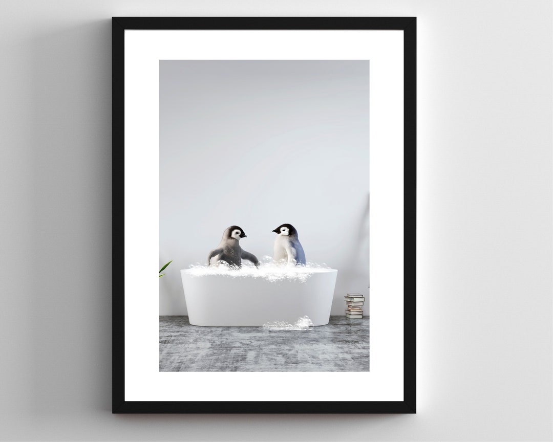 Printable Funny Penguin Bathroom Humor SPA Penguin Baby Animals Print ...