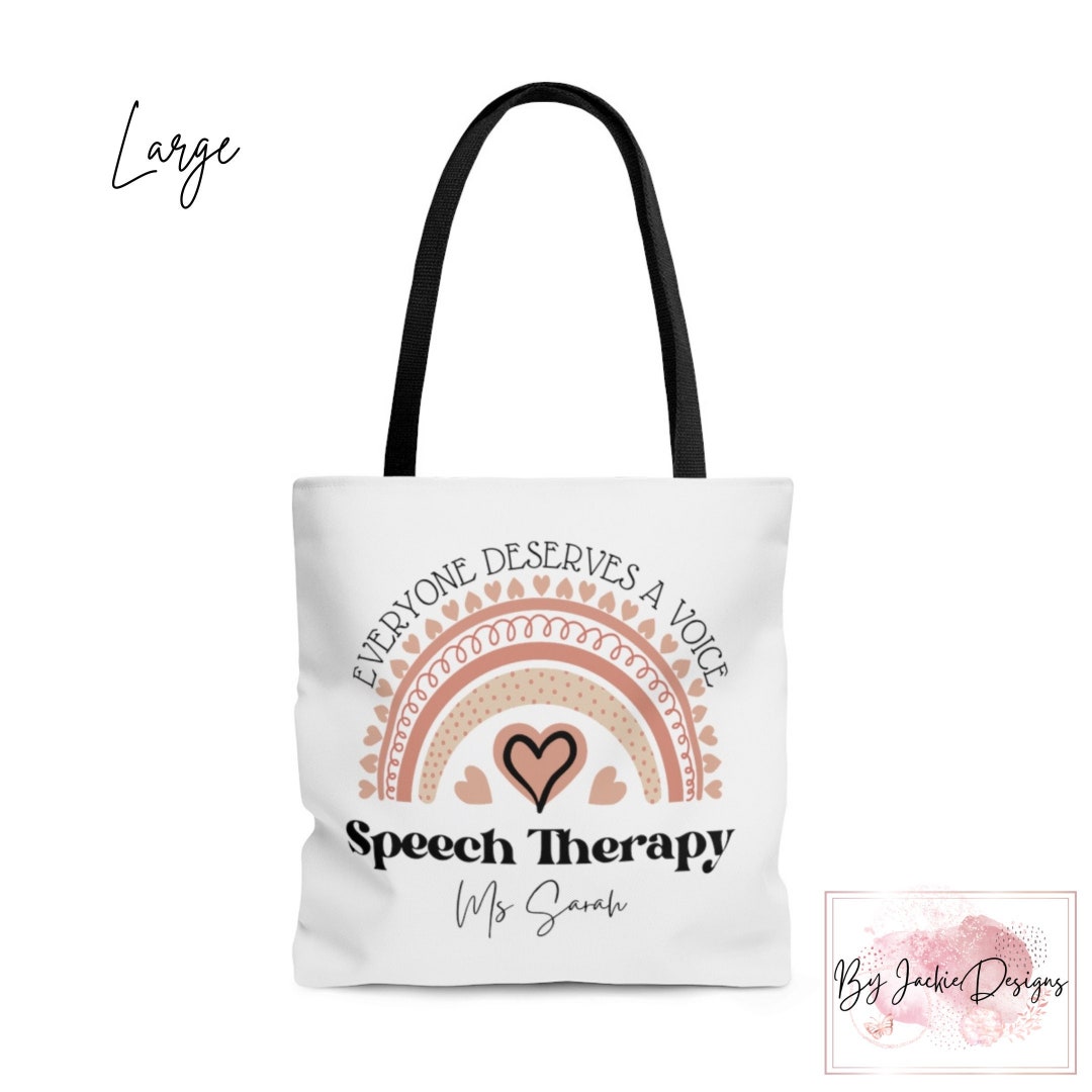 Speech Therapist Gift, SLP Custom Name Speech Language Pathologist Bag ...