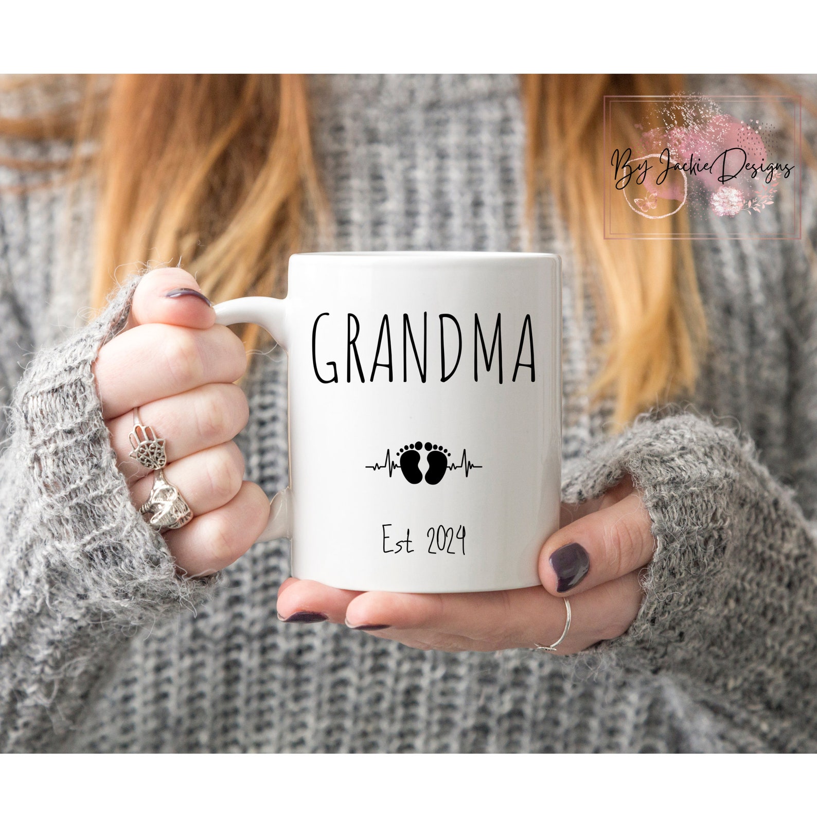 Grandma Est 2024 Mug, Pregnancy Announcement Gift, New Grandma to Be ...