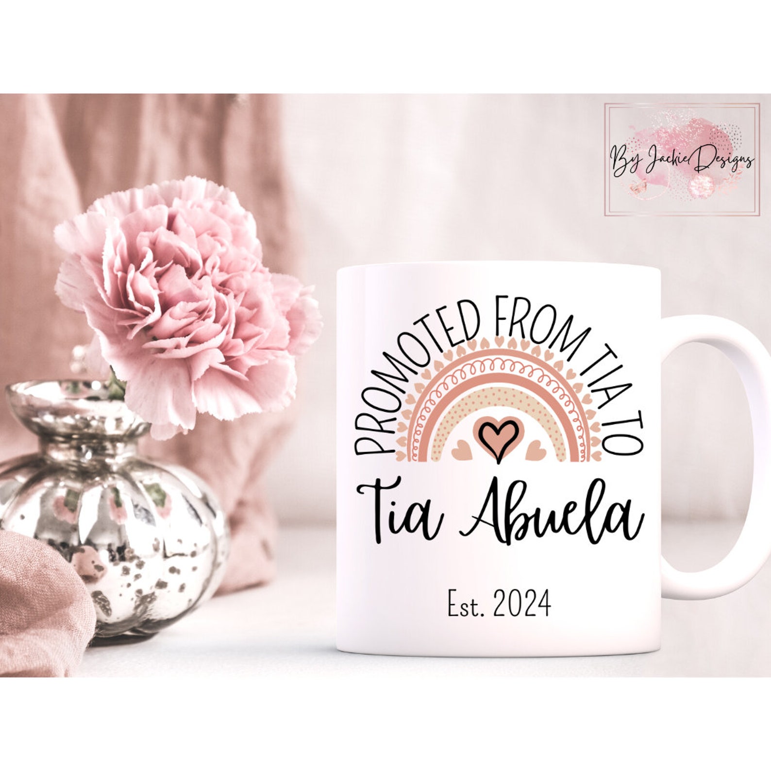Tia to Tia Abuela 2024 Mug, Tiaabuela Mug, Great Aunt Spanish, Anuncio ...