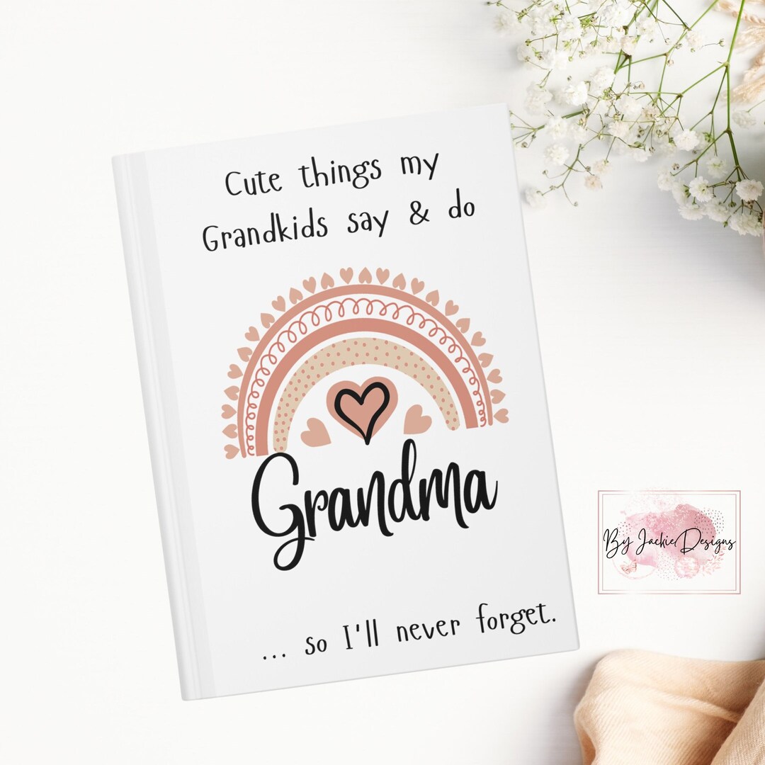 Grandma Journal, Grandma Gift From Grandkids, Grandchildren Memory Book ...