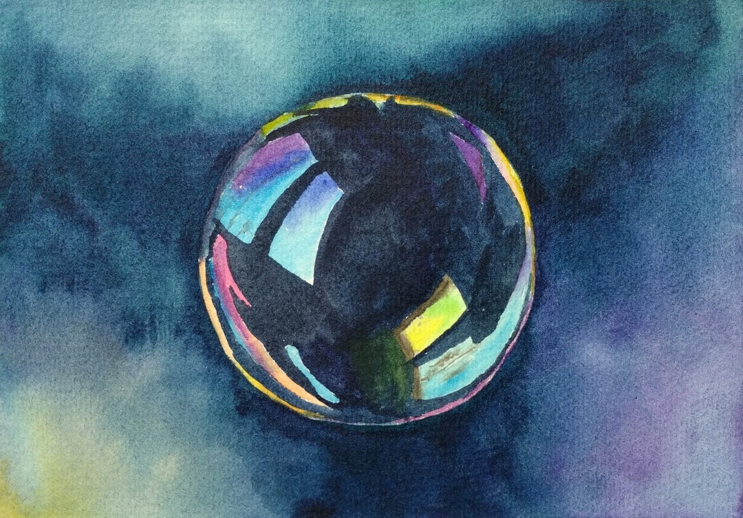 Bubble, Original Watercolor Painting, Size 21x14.8 Cm A5, Watercolor ...