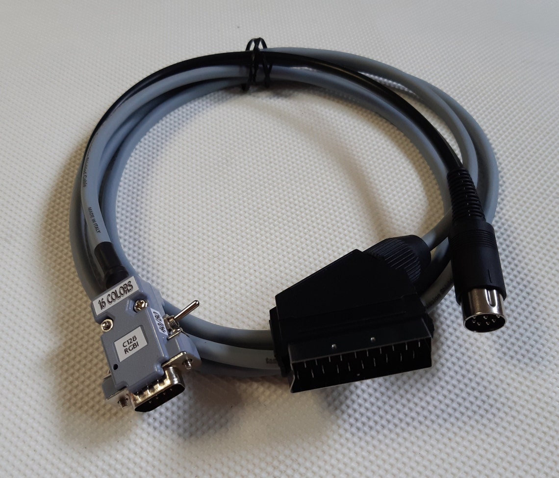 Video Cable Commodore 128 C128 64 RGBI 40 80 Columns 16 Colors SCART ...