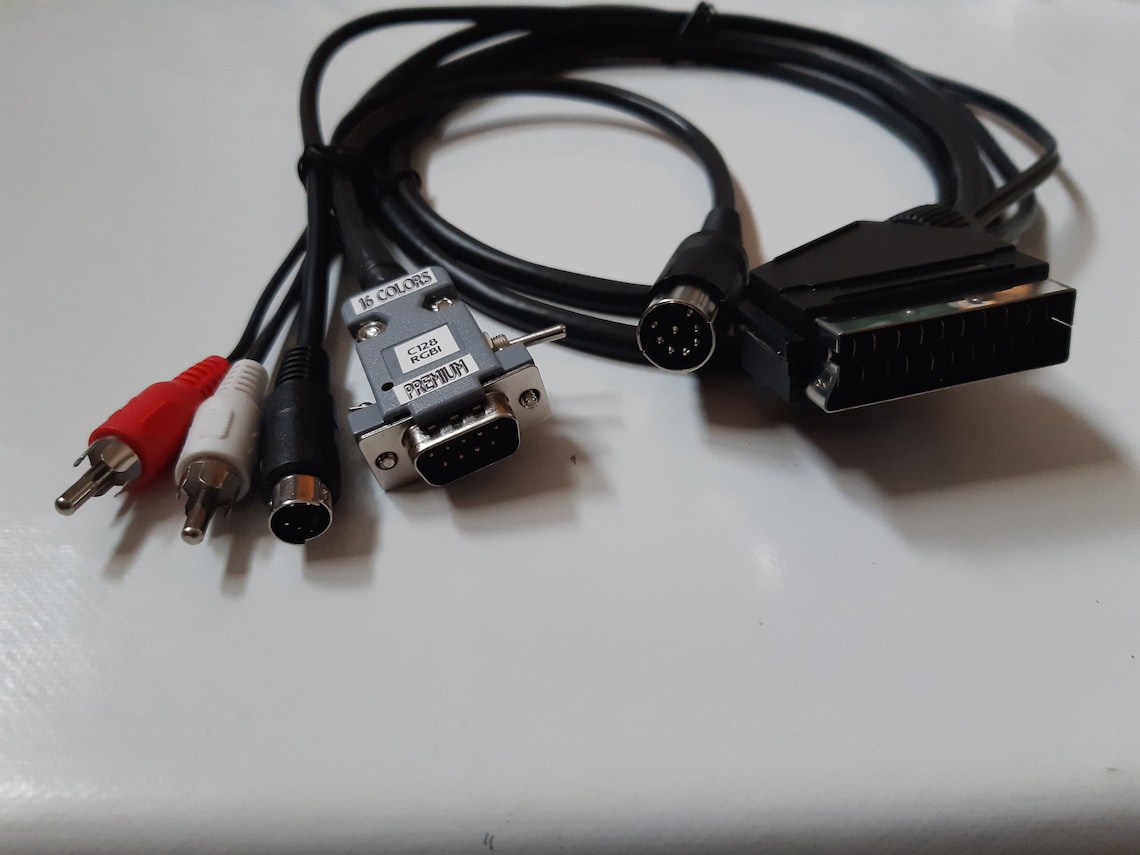 Video Cable Commodore 128 C128 64 RGBI 40 80 Columns 16 Colors SCART ...