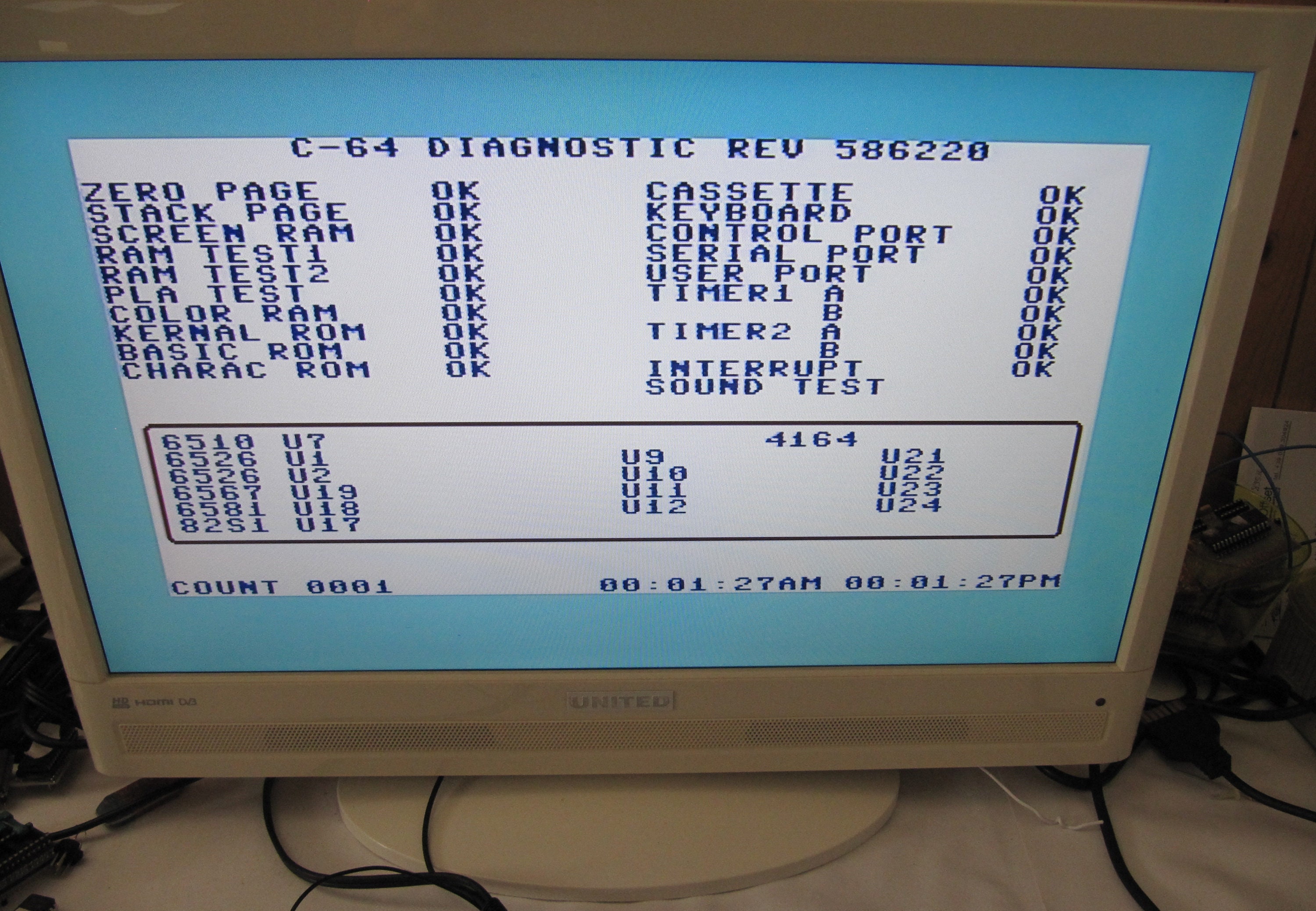 Commodore 64 128 Diagnostic Harness Diagnostic Cartridge Plus 586220 ...