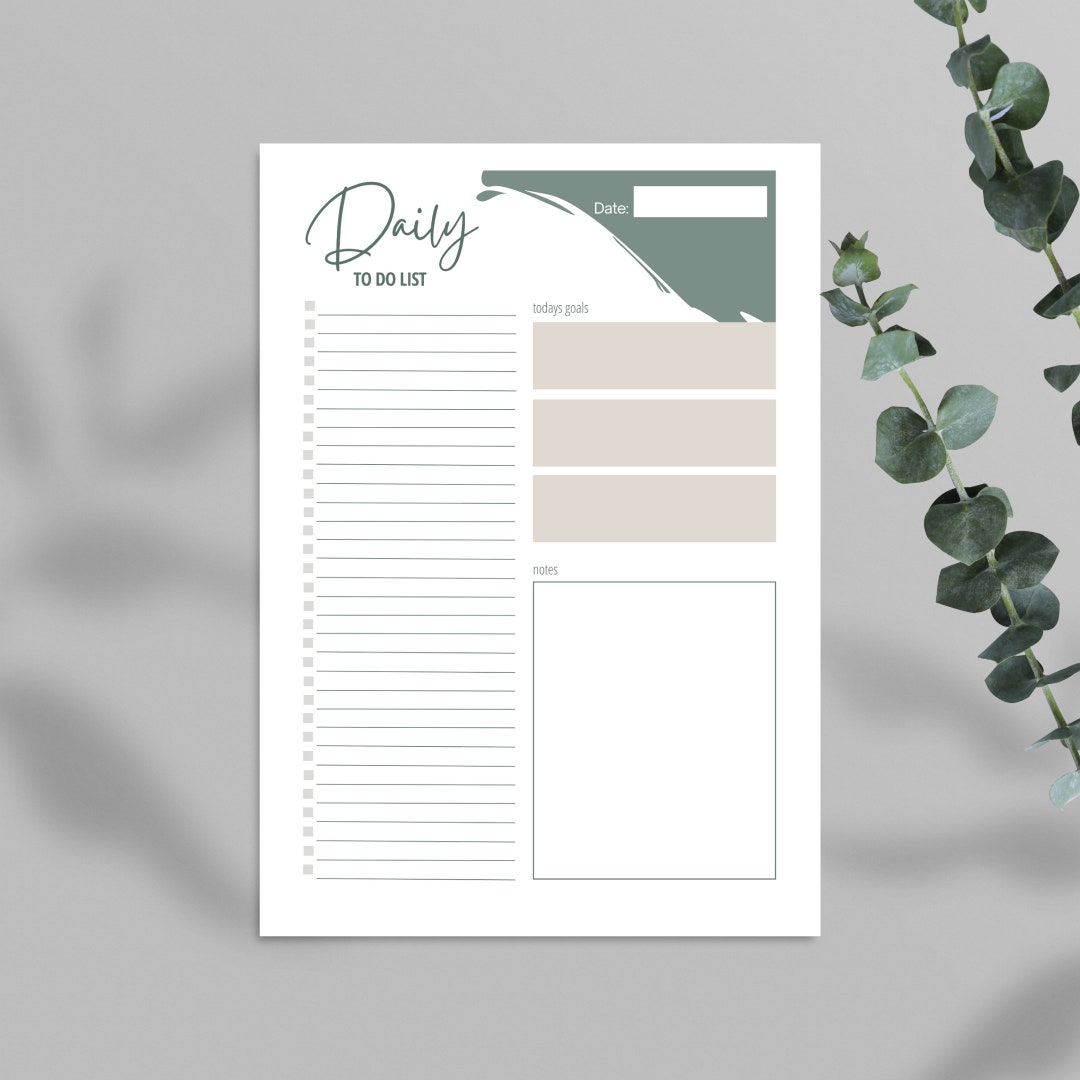 CUSTOM TO Do List, Daily Digital Planner, Minimalist Printable Undated ...