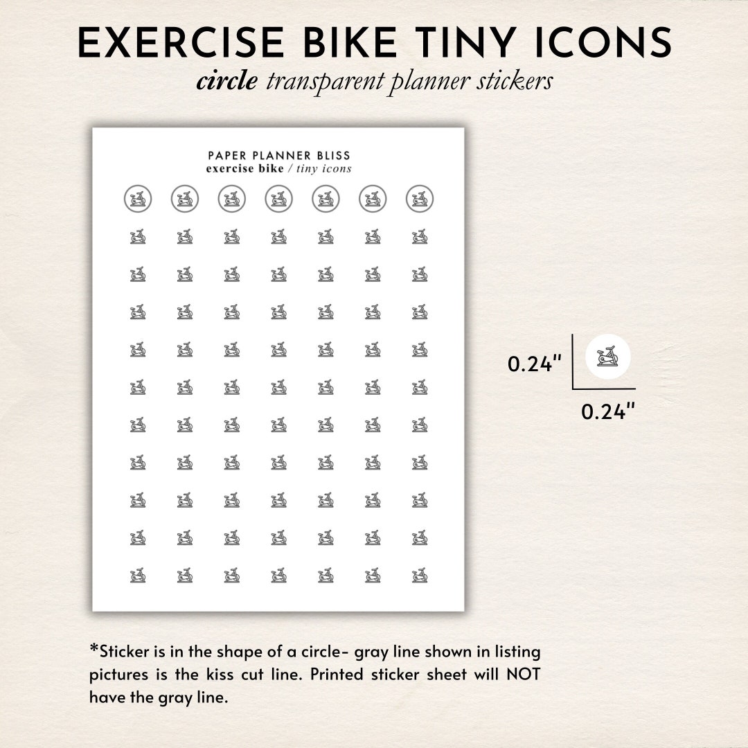 EXERCISE BIKE Circle Icon | Functional Planner Stickers | Minimal ...