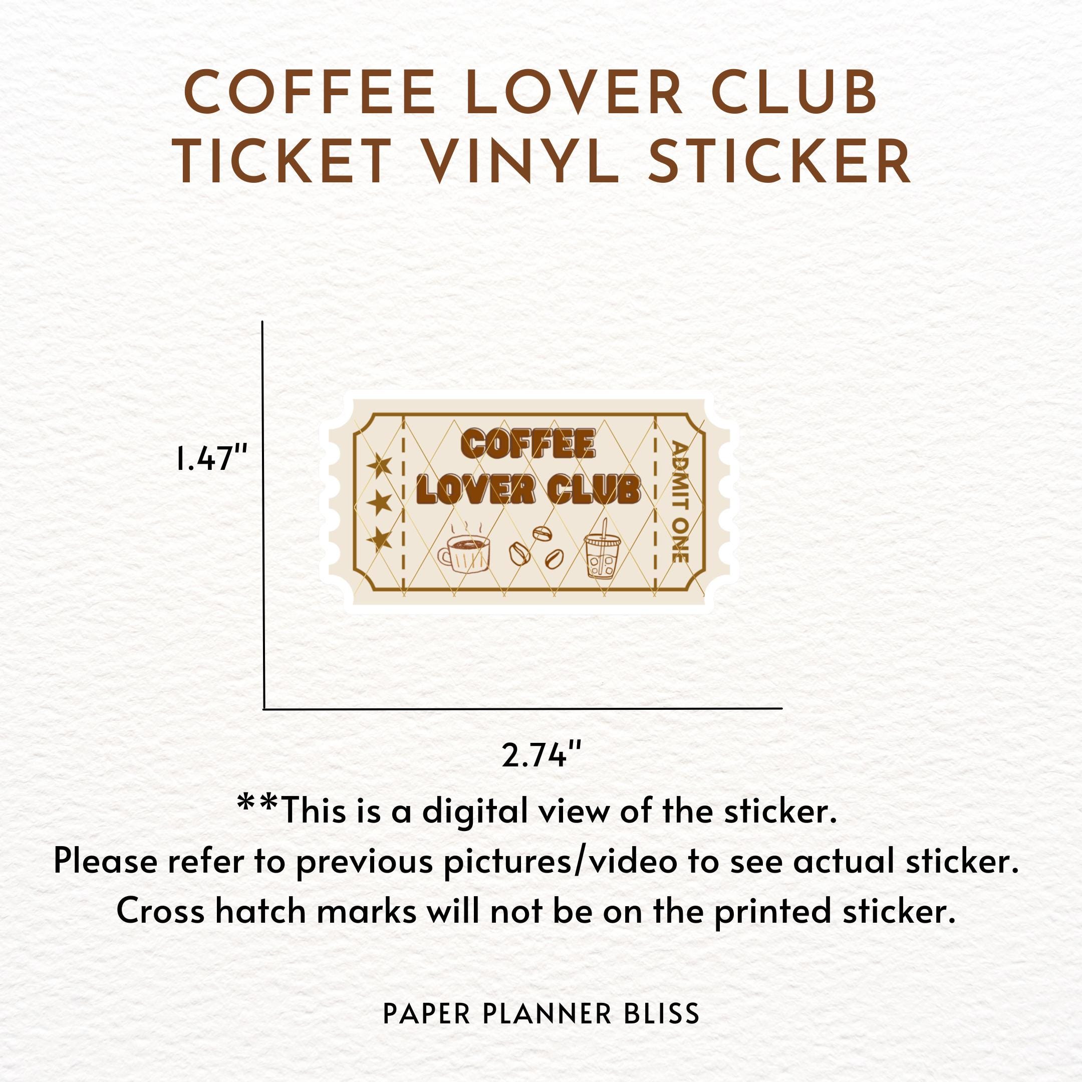 COFFEE LOVER CLUB Ticket - Planner Deco, Stickers | Die Cut | Junk ...