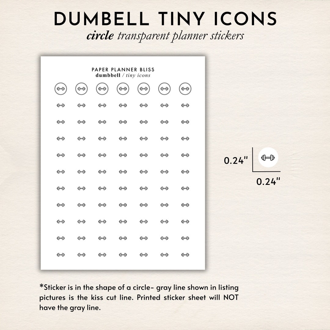 DUMBBELL Circle Icon | Functional Planner Stickers | Minimal Planner ...