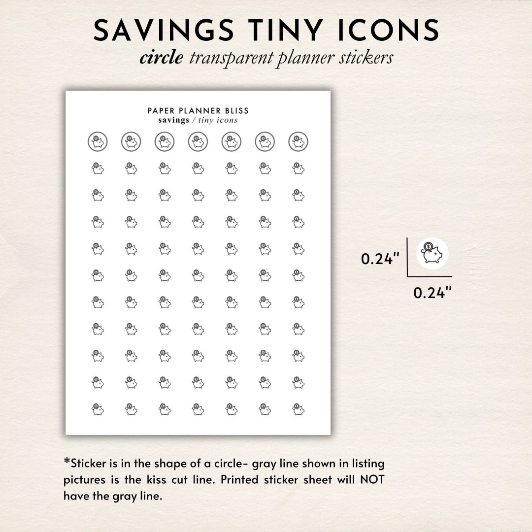 SAVINGS Circle Icon | Functional Planner Stickers | Minimal Planner ...