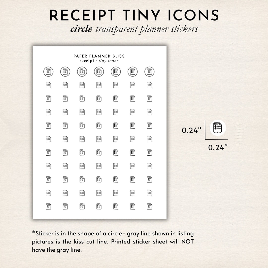 RECEIPT Circle Icon | Functional Planner Stickers | Minimal Planner ...