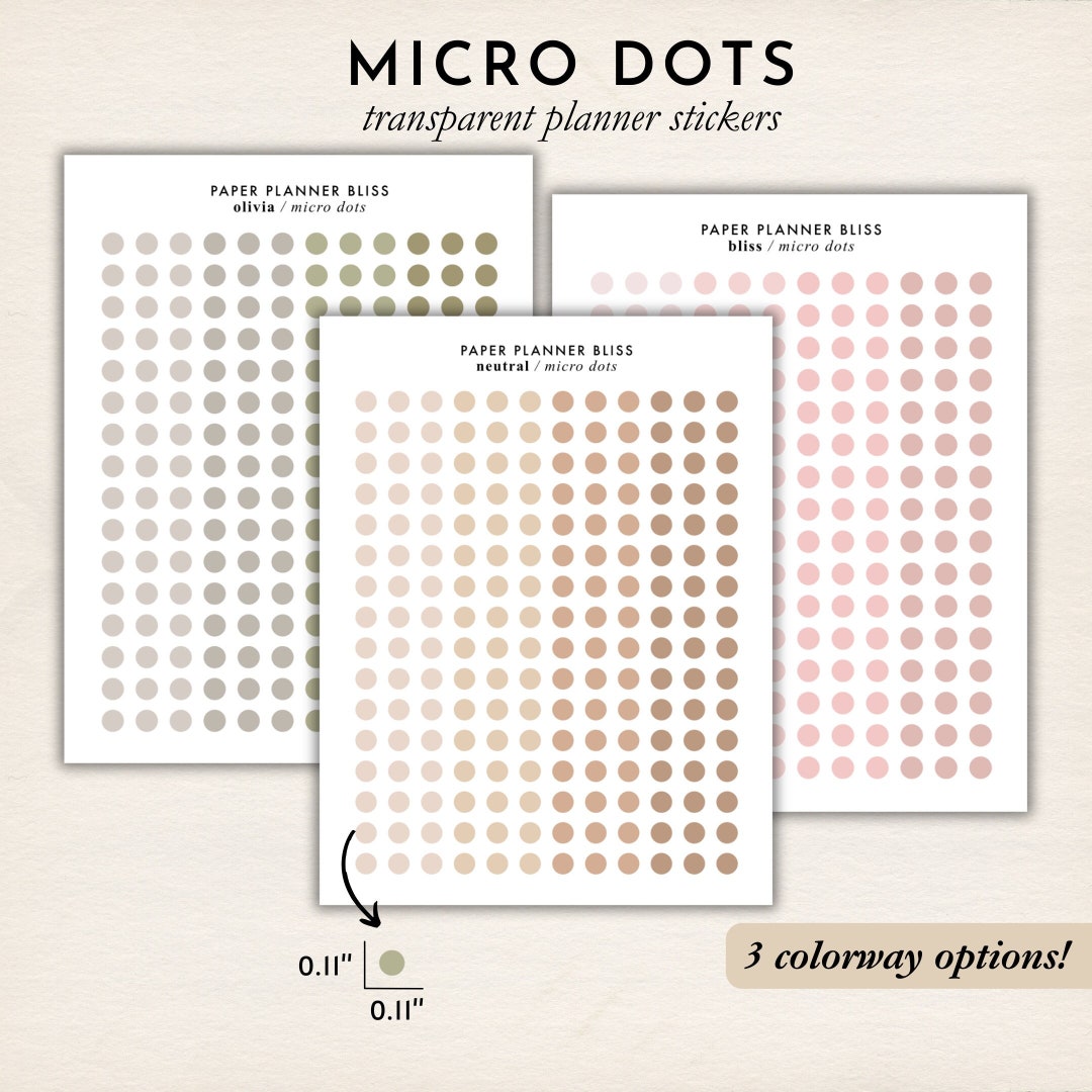 MICRO DOTS Planner Stickers - Transparent Stickers | Functional Planner ...